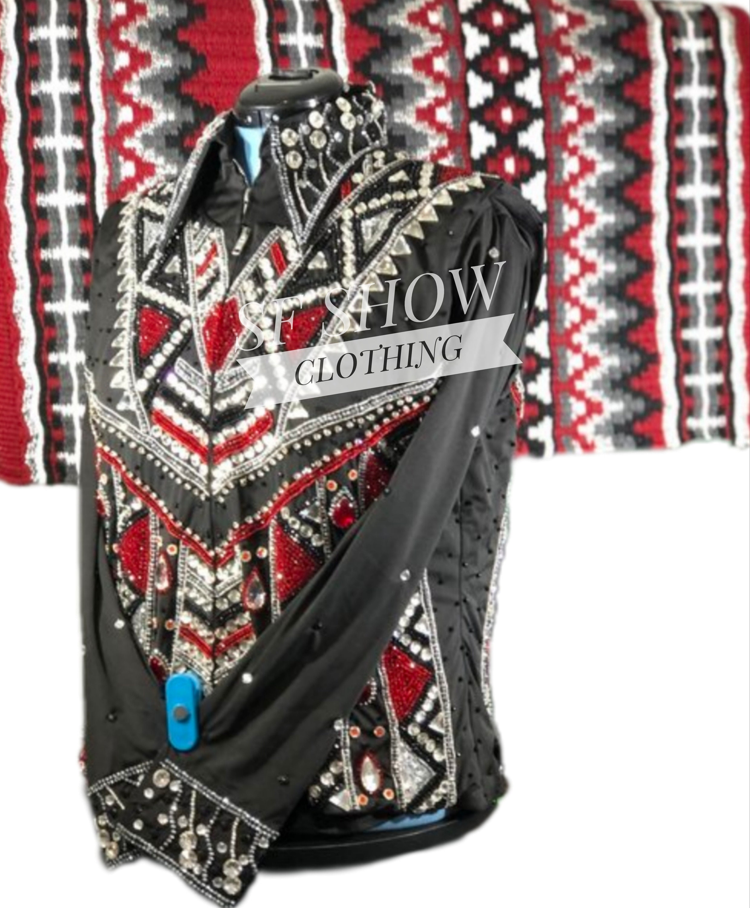 Women Western Combo Show Vest Black Base, Black Shirt and Matching Show ...