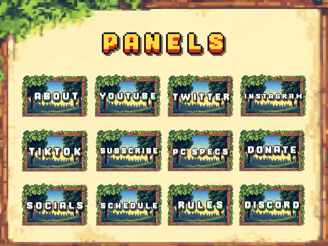 Animated Pixel Art Stream Overlay Package for Twitch, Cozy Lofi Scenes ...