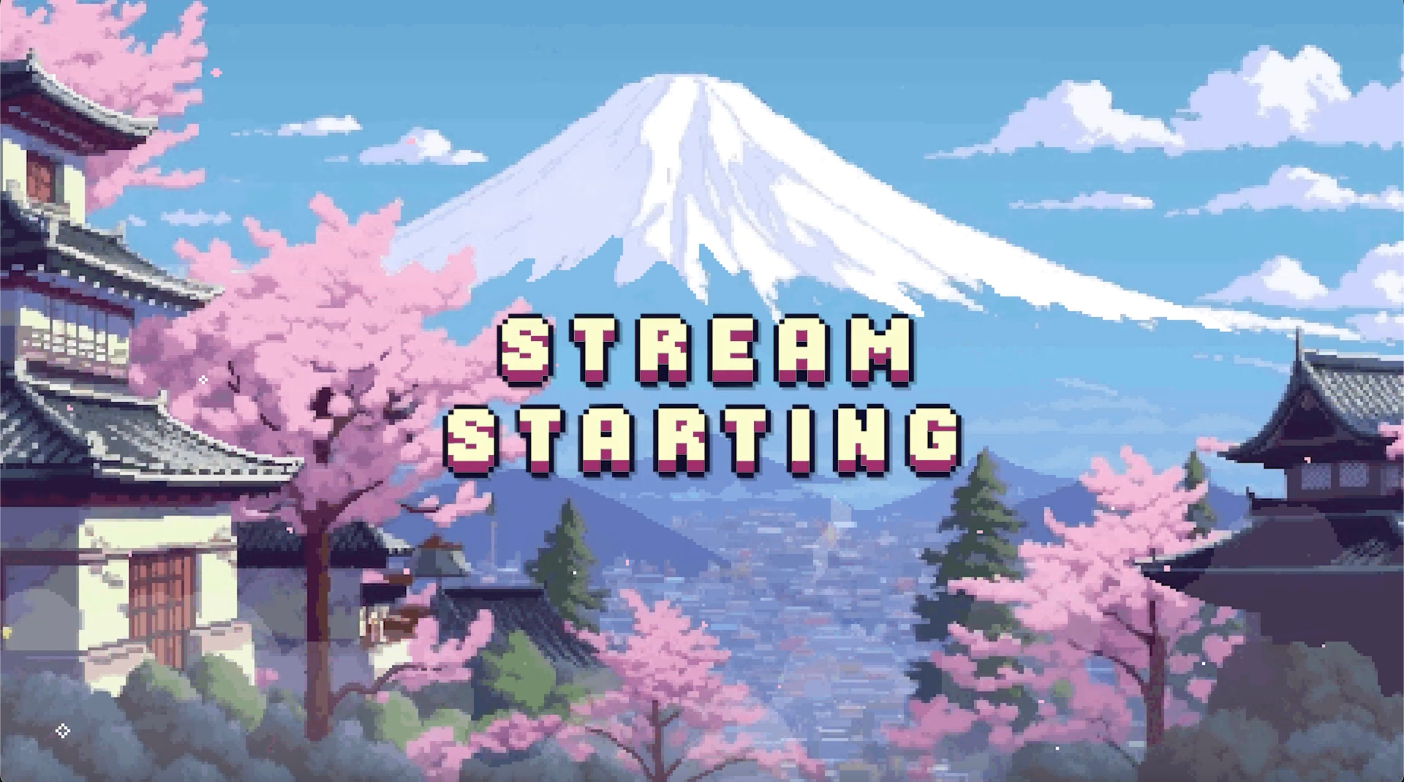 Animated Twitch Screens/overlays Japanese Sakura City Pixel Art Stream ...