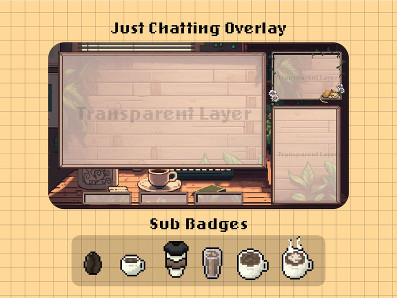 Animated Stream Overlay Package for Twitch, Cozy Lofi Pixel Art ...