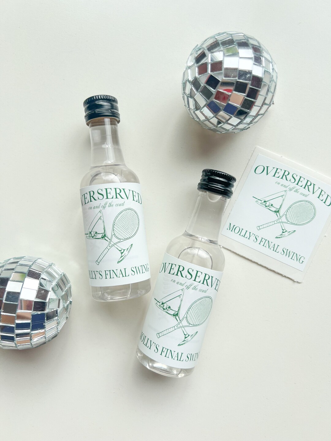 Overserved Bachelorette Shooter Labels, Tennis and Tinis Party Stickers ...