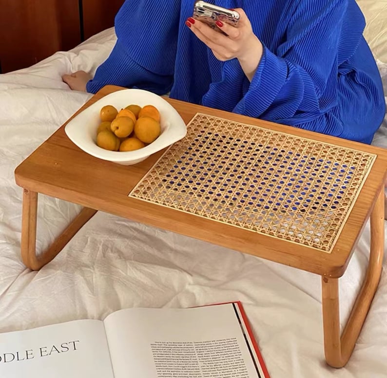 Retro Handcrafted Rattan Bed Tray Table/ Table Tray/ Bed - Etsy
