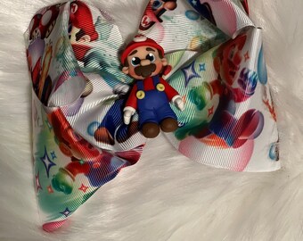Super Mario Bros Inspired Bow// Mario Inspired Bow// Glitter - Etsy