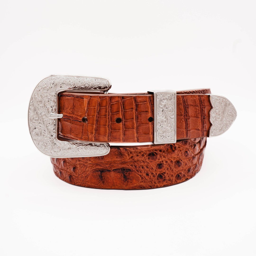 The Taylor Cognac Hornback Leather Belt made in U.S.A - Etsy