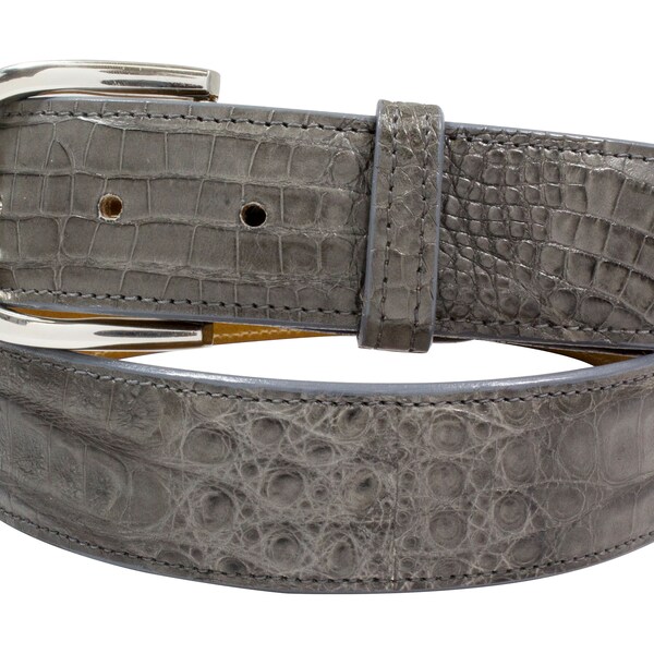 Gray Leather Belt - Etsy