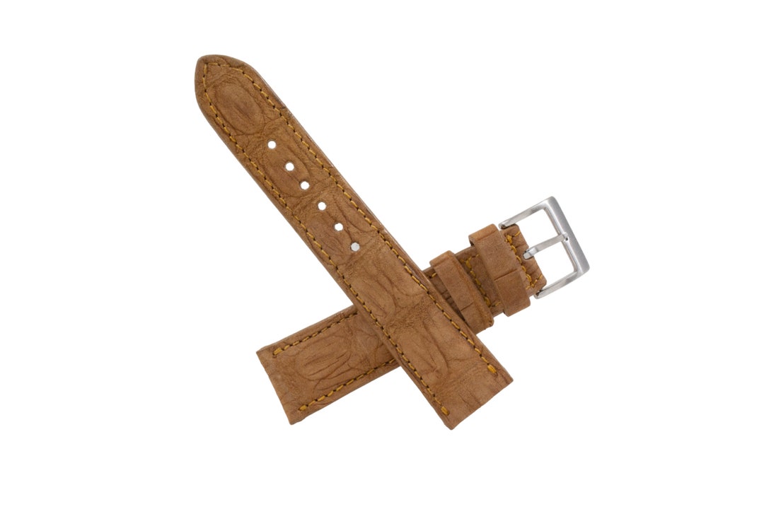 Genuine AAA Ultra Tan Suede Alligator Leather Watch Strap made in U.S.A ...