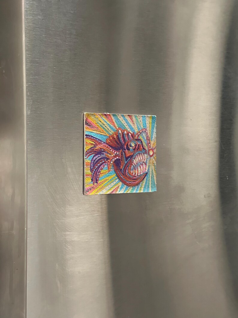 The Angler Fish, Acrylic Painting on a Magnetic Canvas - Etsy