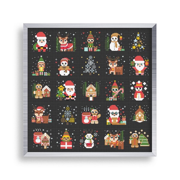 Christmas Stamps Cross Stitch Pattern Cross Stitch Sampler Cross Stitch ...