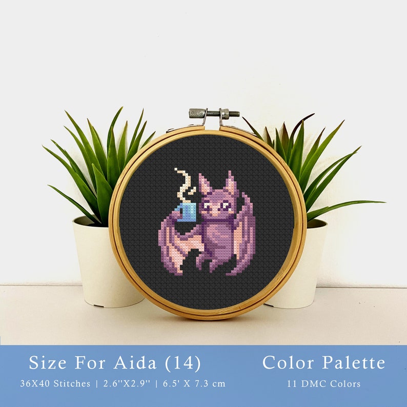 20 Tiny Cross Stitch Bats Set Mini Cross Stitch Halloween - Etsy