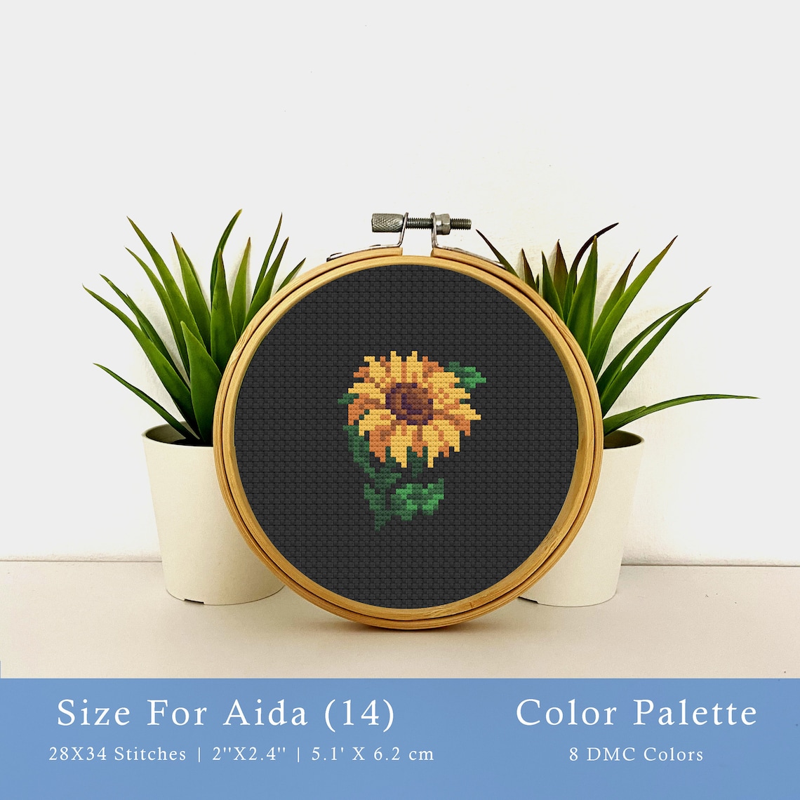 Tiny Cross Stitch Sunflower Mini Cross Stitch Flower Small - Etsy
