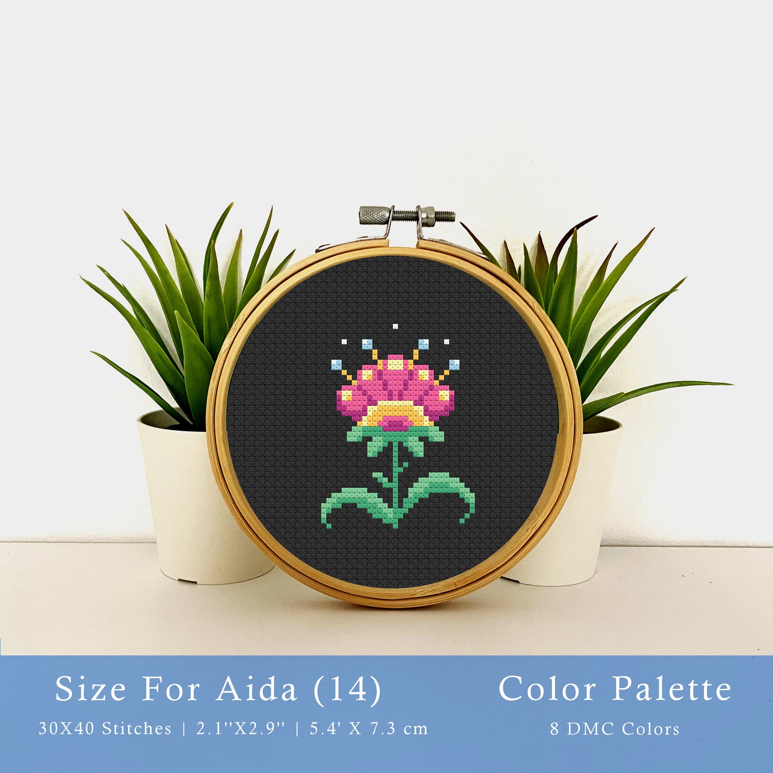 20 Tiny Cross Stitch Folk Flower Set , Mini Cross Stitch Bundle , Small ...