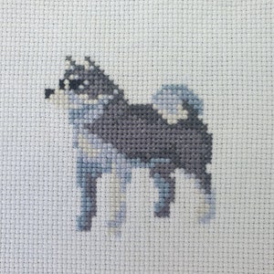 Tiny Cross Stitch Dogs Set , Mini Cross Stitch Husky , Small Easy ...