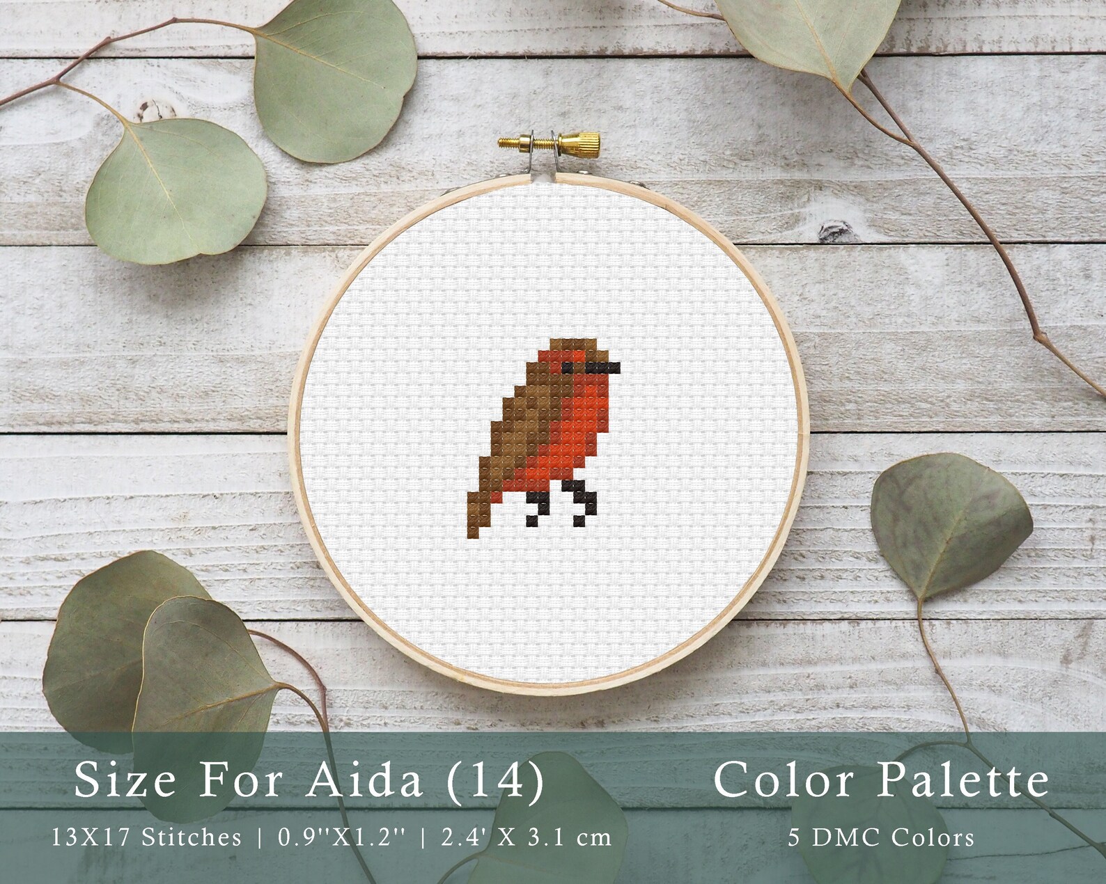 Tiny Cross Stitch Red Bird Mini Cross Stitch Bird Small | Etsy