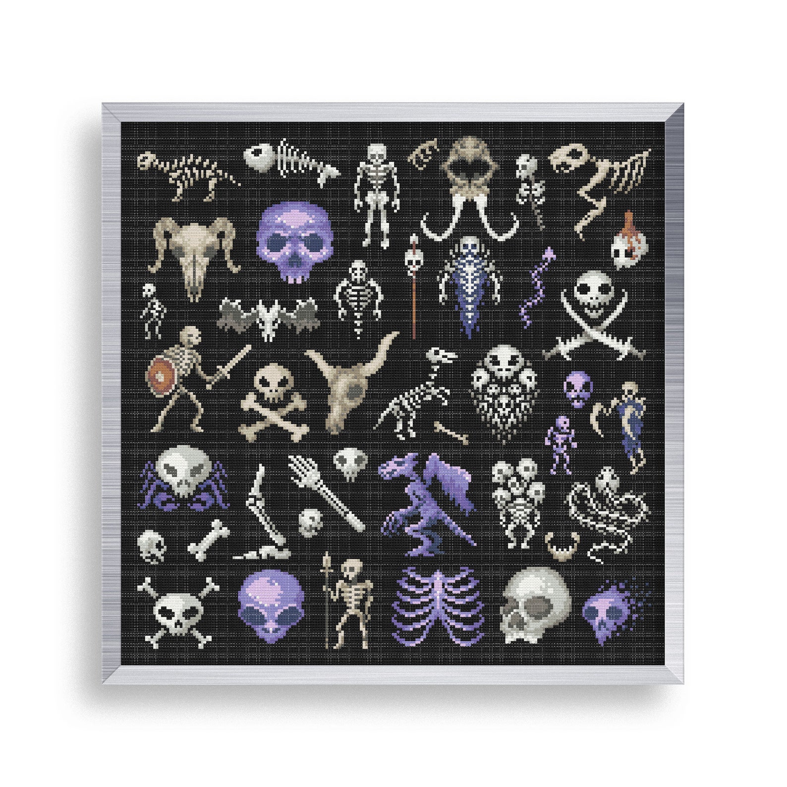 43 Tiny Cross Stitch Skeletons Mini Cross Stitch Halloween - Etsy