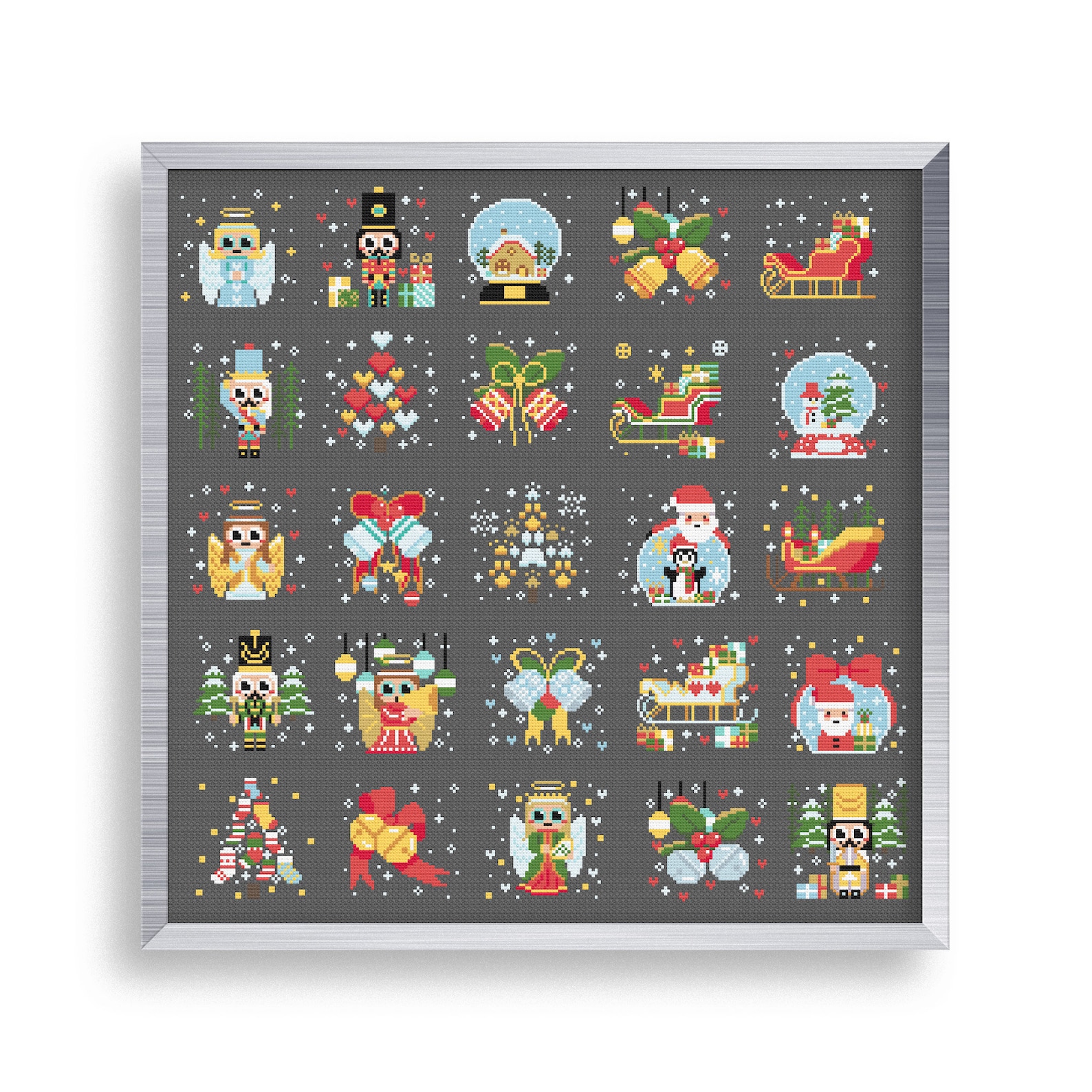 25 Christmas Cross Stitch Mini Ornaments Pattern Set Tiny - Etsy