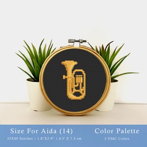 20 Musical Instruments Cross Stitch Mini Pattern Set , Tiny Cross ...