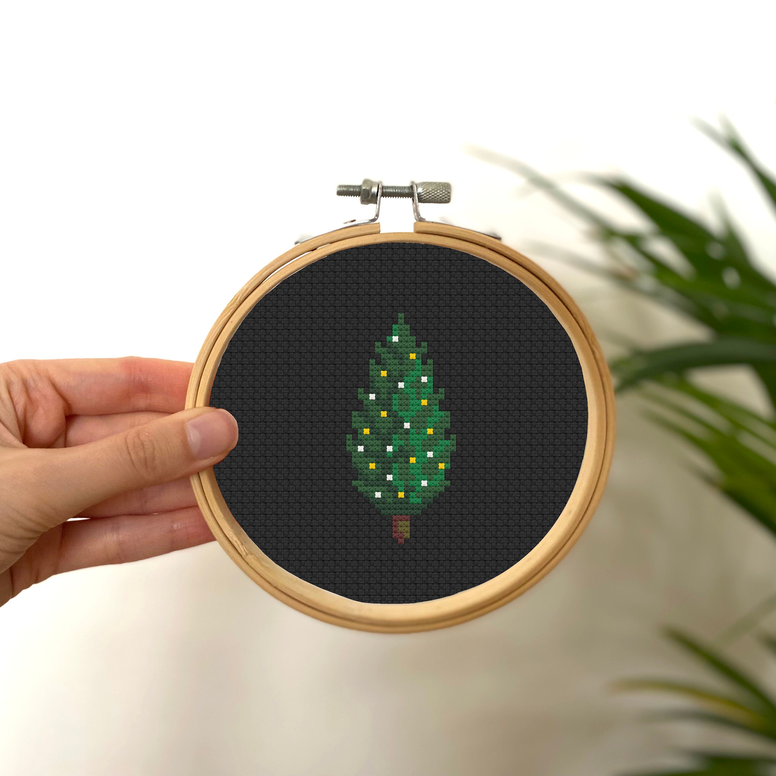 20 Tiny Cross Stitch Christmas Trees Set , Mini Cross Stitch Ornaments ...
