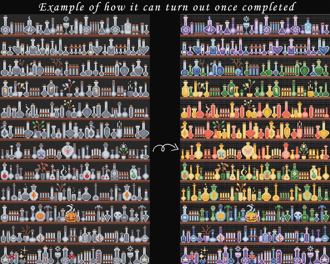 Magic Potions Temperature SAL Fantasy Stitch Along Cross - Etsy Australia