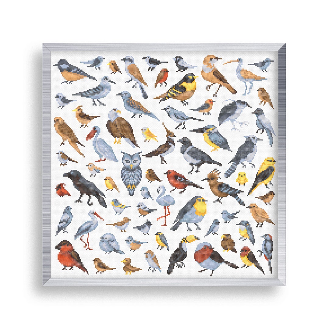 65 Tiny Cross Stitch Birds, Mini Cross Stitch Owl, Small Animals ...