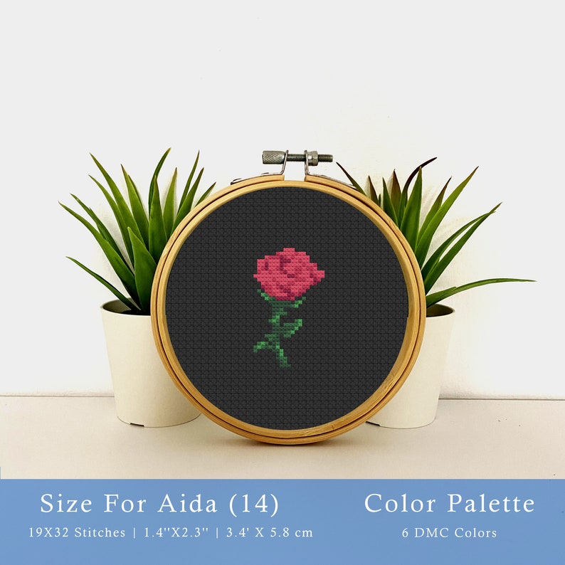 20 Tiny Cross Stitch Flowers Set Mini Cross Stitch Rose | Etsy