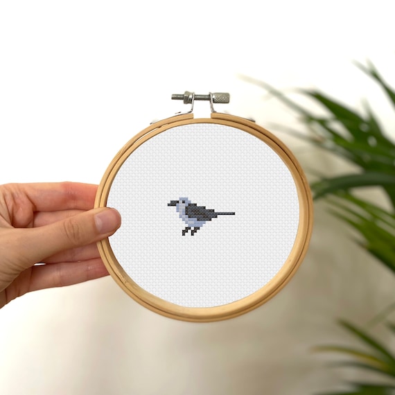 Tiny Cross Stitch White Bird Mini Cross Stitch Bird Small - Etsy