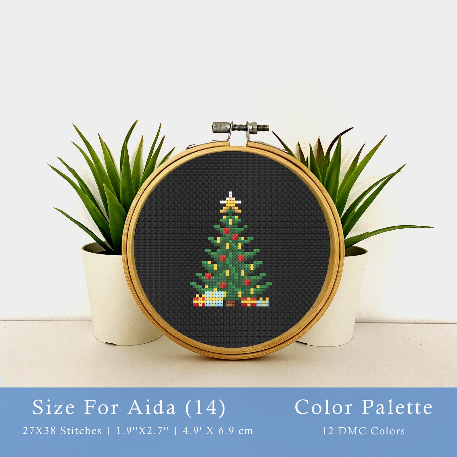 20 Tiny Cross Stitch Christmas Trees Set Mini Star Cross - Etsy