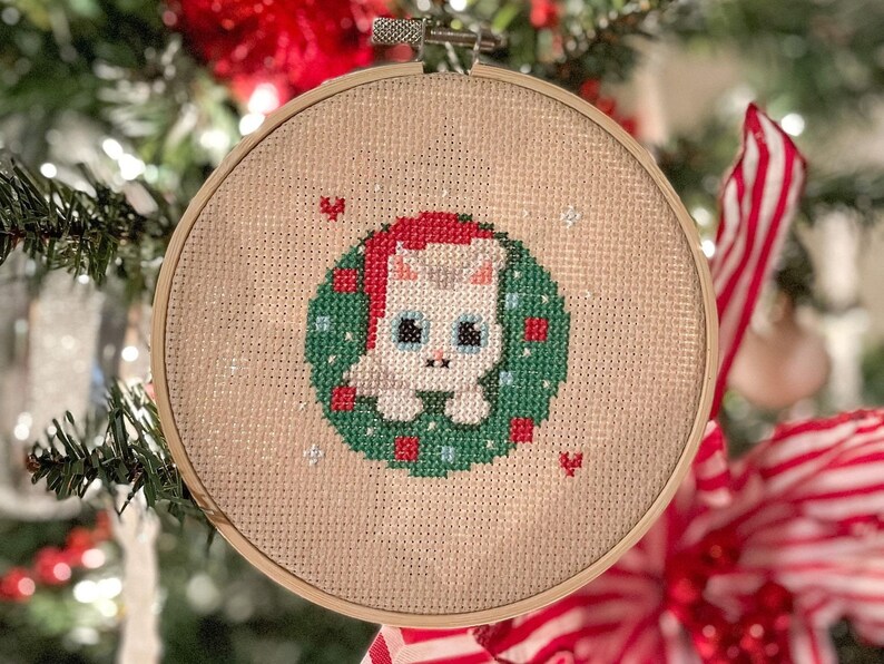 25 Christmas Cross Stitch Mini Animals Pattern Set , Tiny Cross Stitch ...