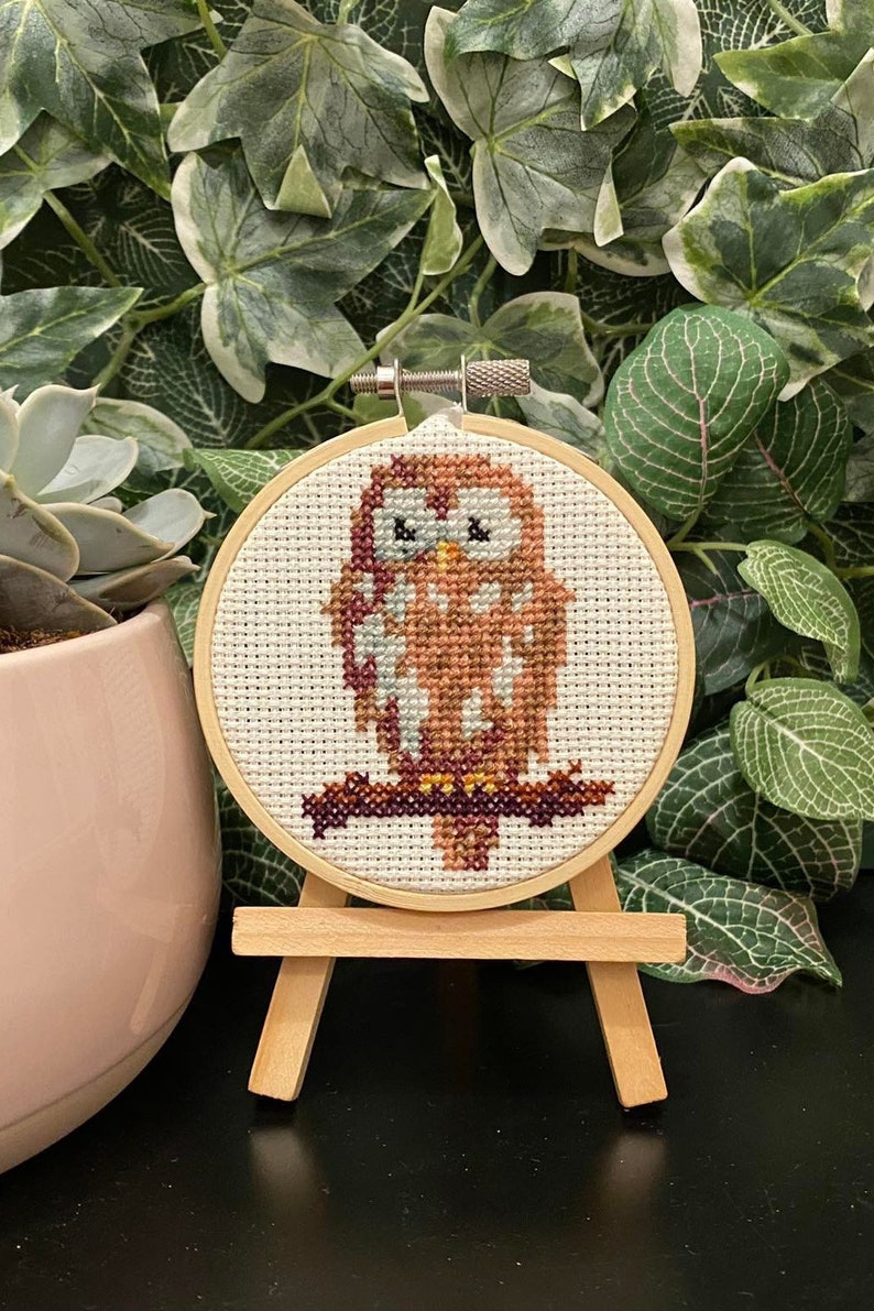 Tiny Cross Stitch Owls Set , Mini Cross Stitch Set , Small Easy Animal ...