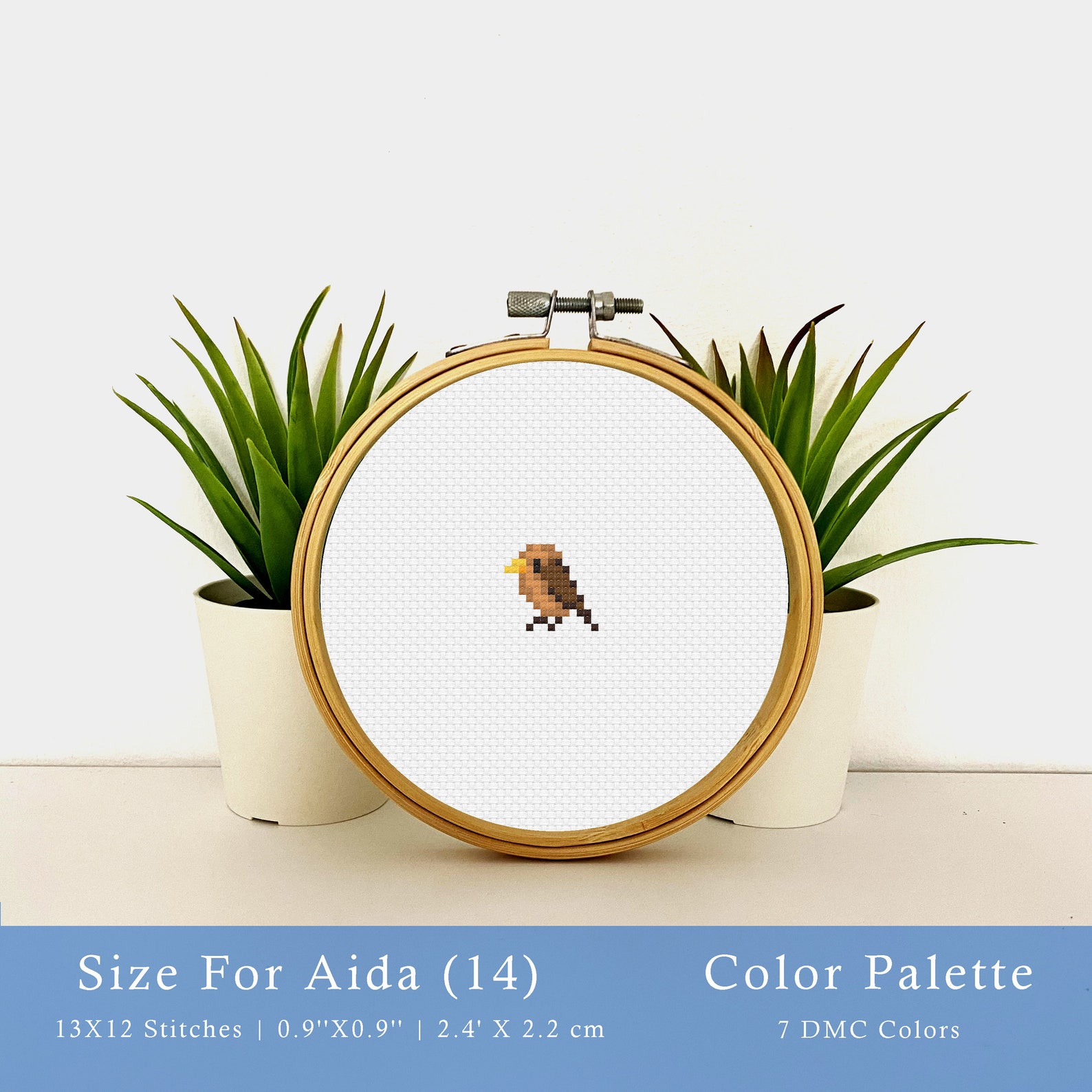Tiny Cross Stitch Brown Bird , Mini Cross Stitch Baby Bird , Small Easy ...