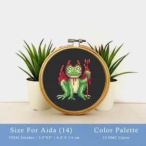 20 Tiny Cross Stitch Cute Frogs Set , Mini Cross Funny Animal Stitch ...