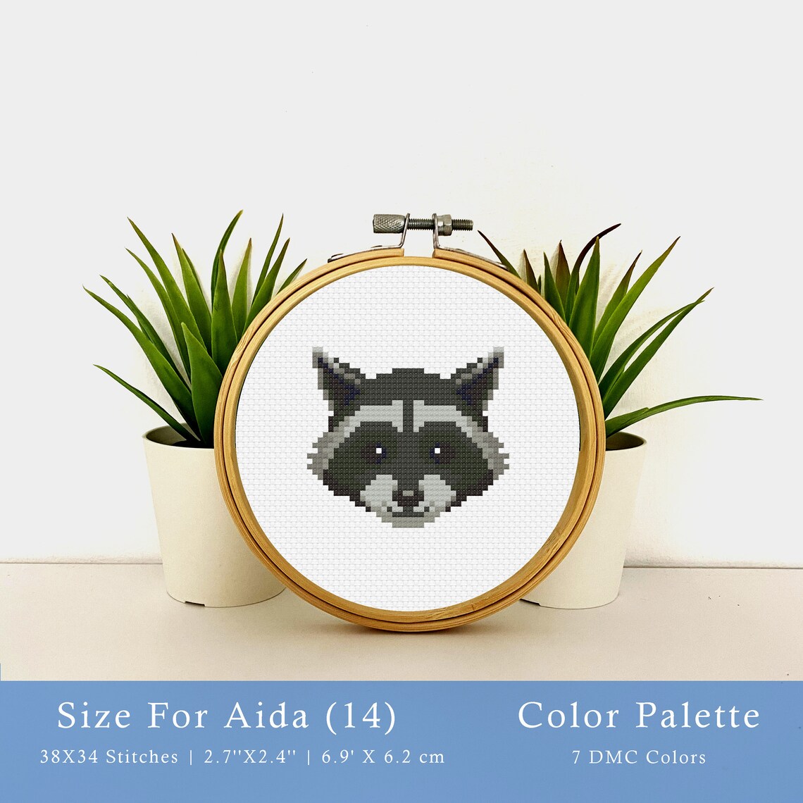 Tiny Cross Stitch Raccoon Mini Cross Stitch Raccoon Face - Etsy