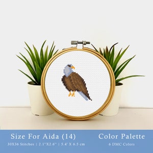 Tiny Cross Stitch Eagle , Mini Cross Stitch Bird , Small Easy Animals ...