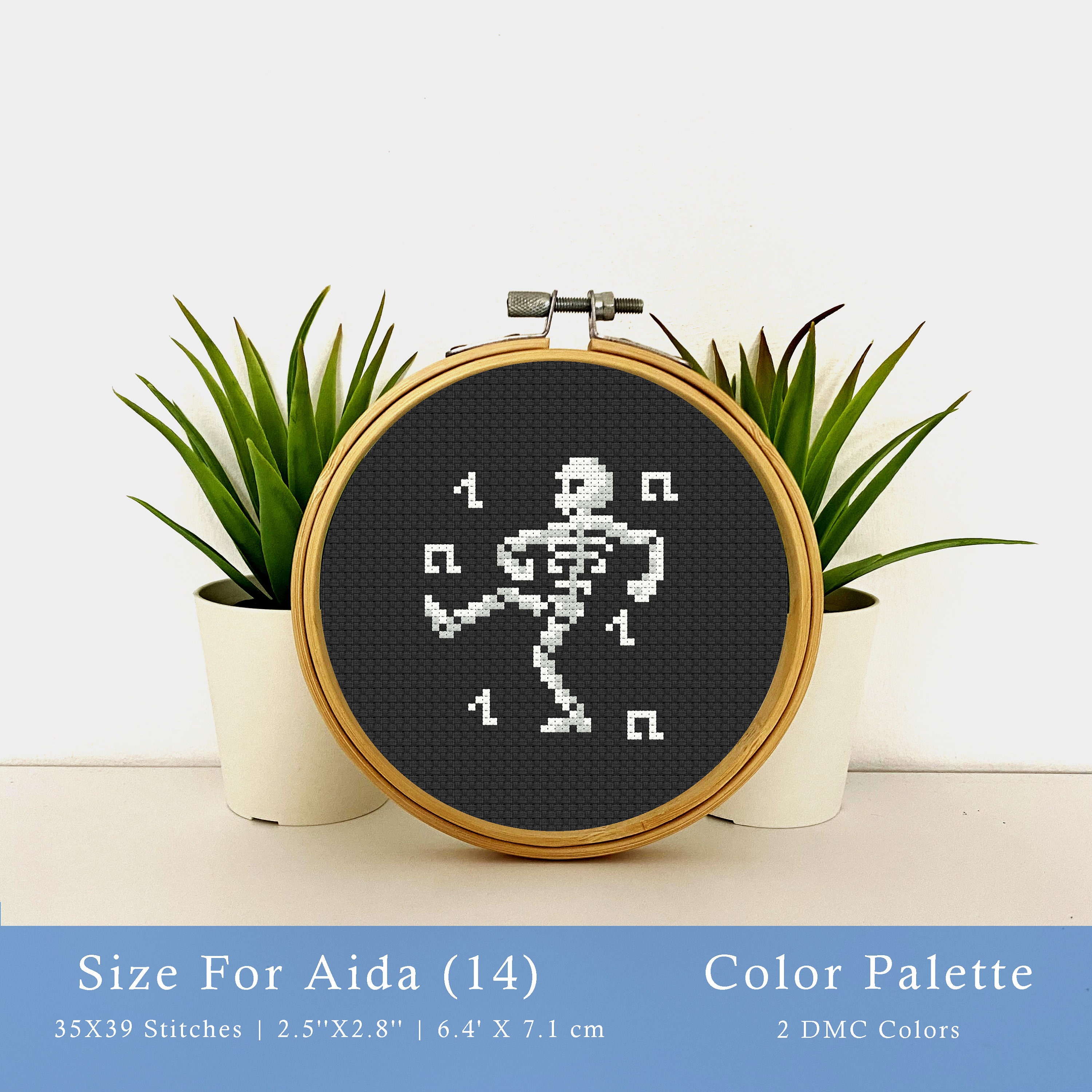 20 Funny Tiny Cross Stitch Skeleton Set Mini Cross Stitch | Etsy