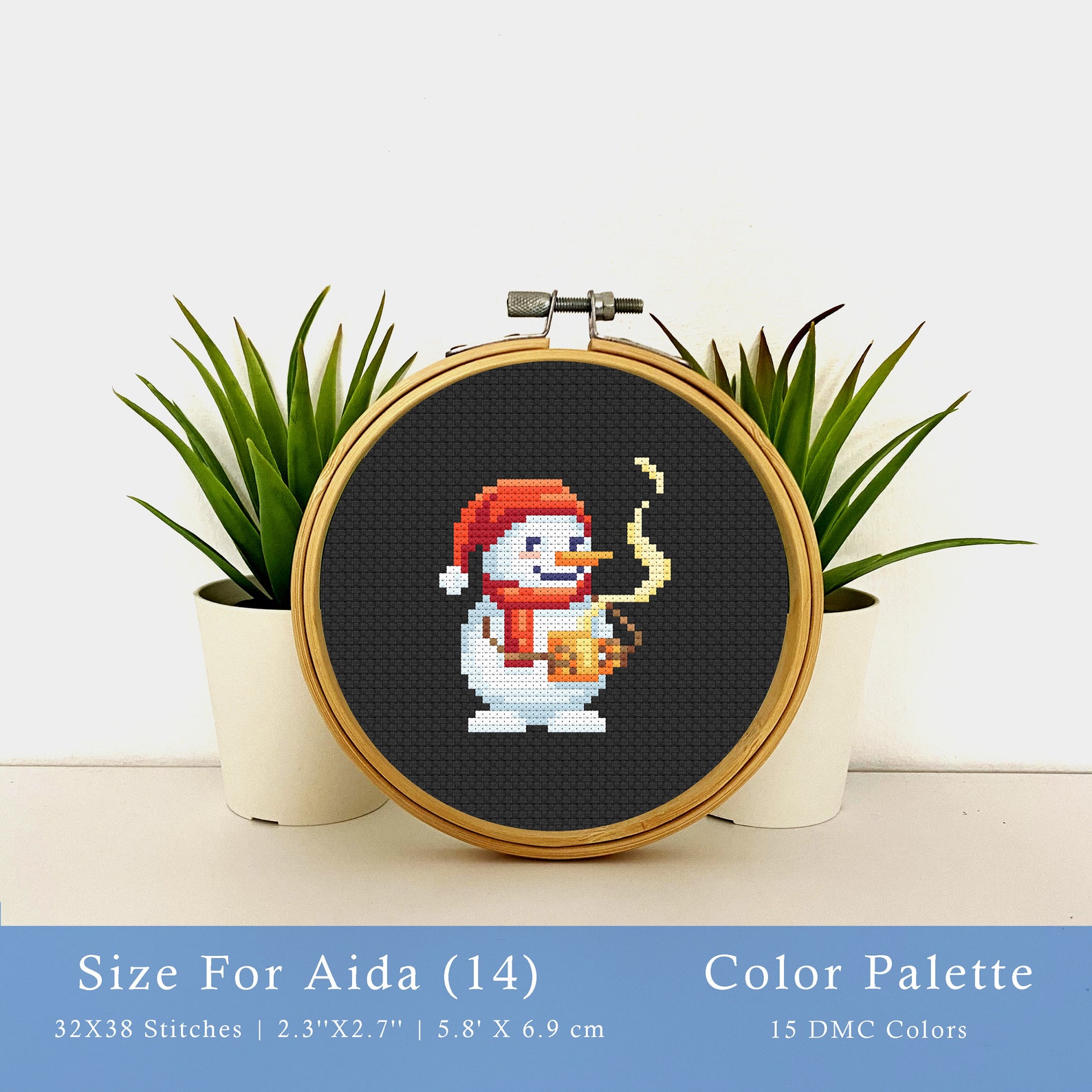 20 Christmas Cross Stitch Mini Snowmen Pattern Set , Tiny Cross Stitch ...