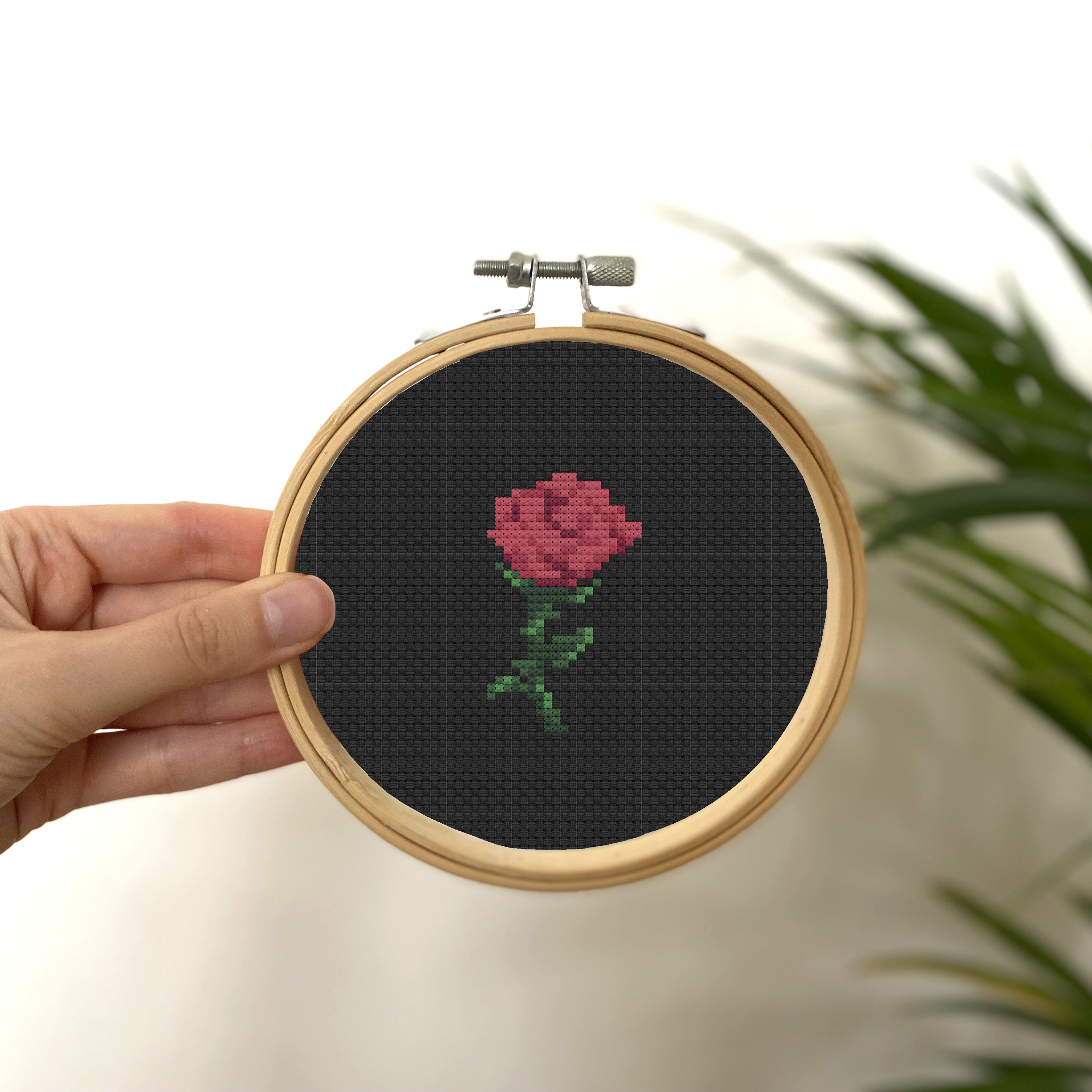 Tiny Cross Stitch Rose Mini Cross Stitch Flower Small Easy - Etsy