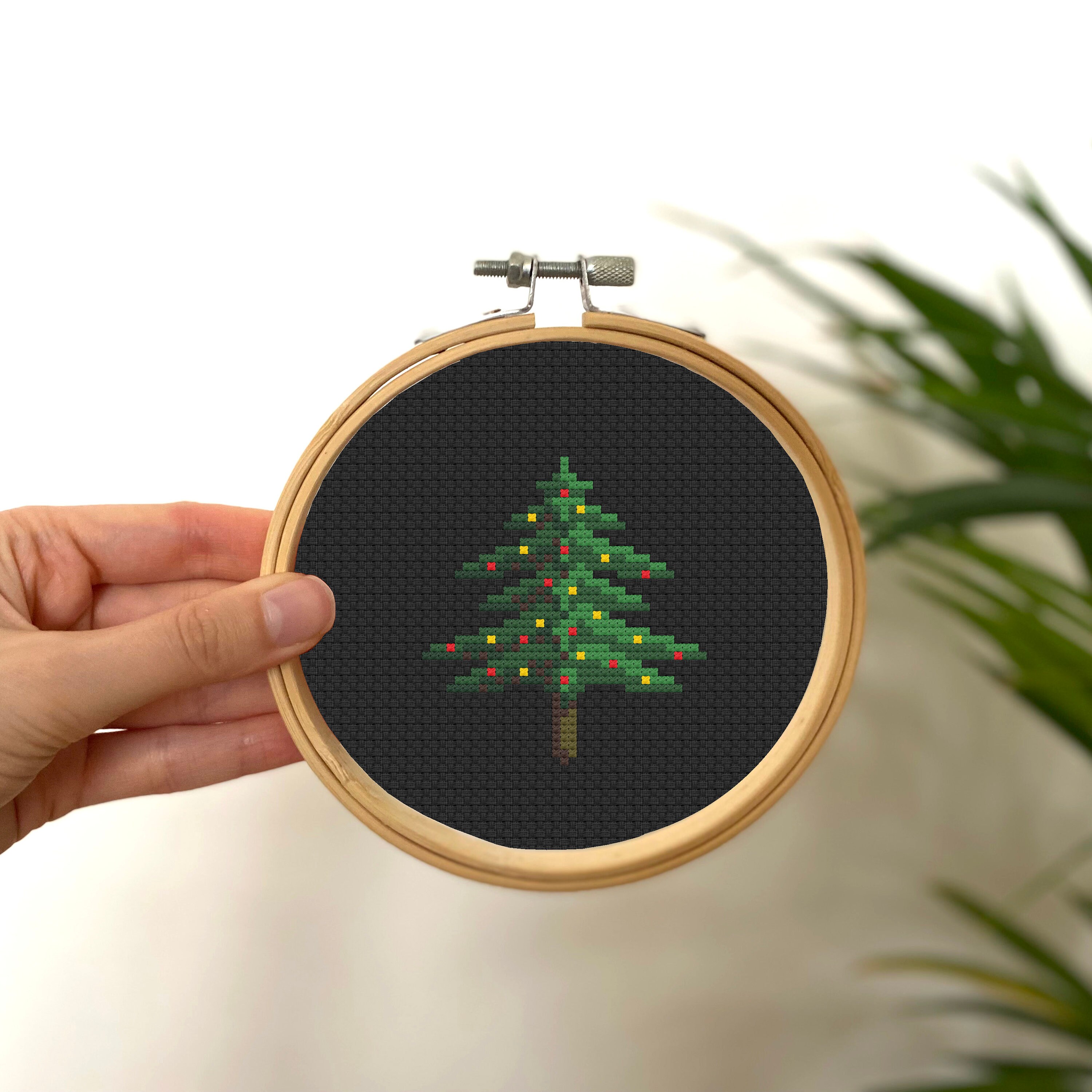 20 Tiny Cross Stitch Christmas Trees Set , Mini Cross Stitch Ornaments ...