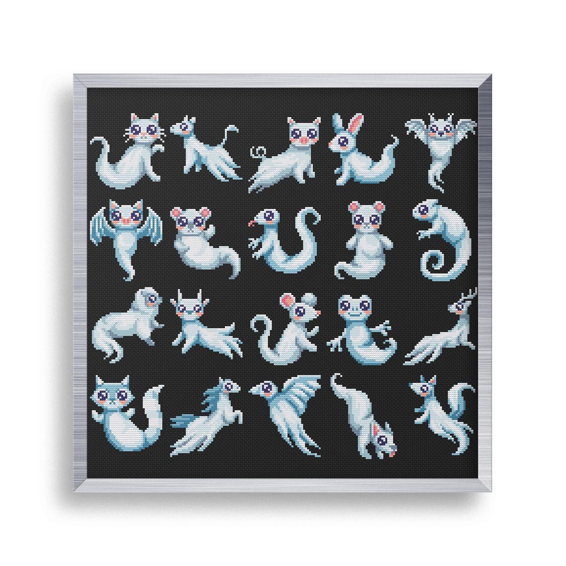 Cute Ghosts Cross Stitch Pattern Set, Halloween Animals (PDF Pattern ...