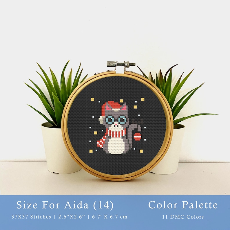 25 Christmas Cross Stitch Mini Animals Pattern Set , Tiny Cross Stitch ...