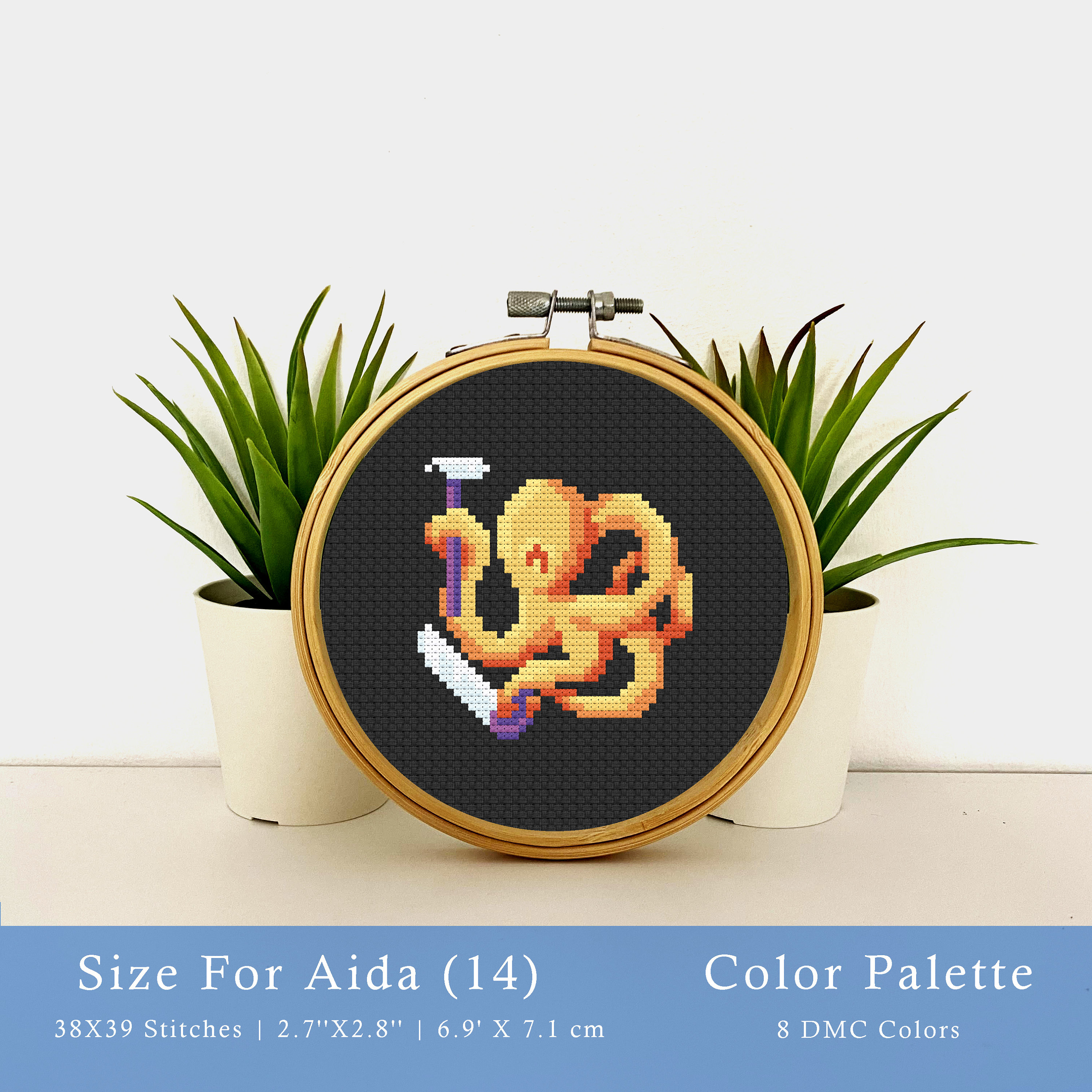 Tiny Octopus Cross Stitch Pattern, Funny Mini Sea Animal (PDF Pattern ...