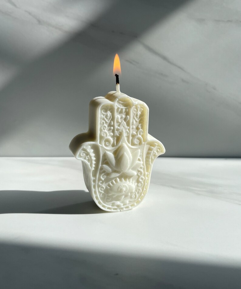 Small Hamsa Candle | Hamsa Decor | Natural Candle | Organic Candle ...