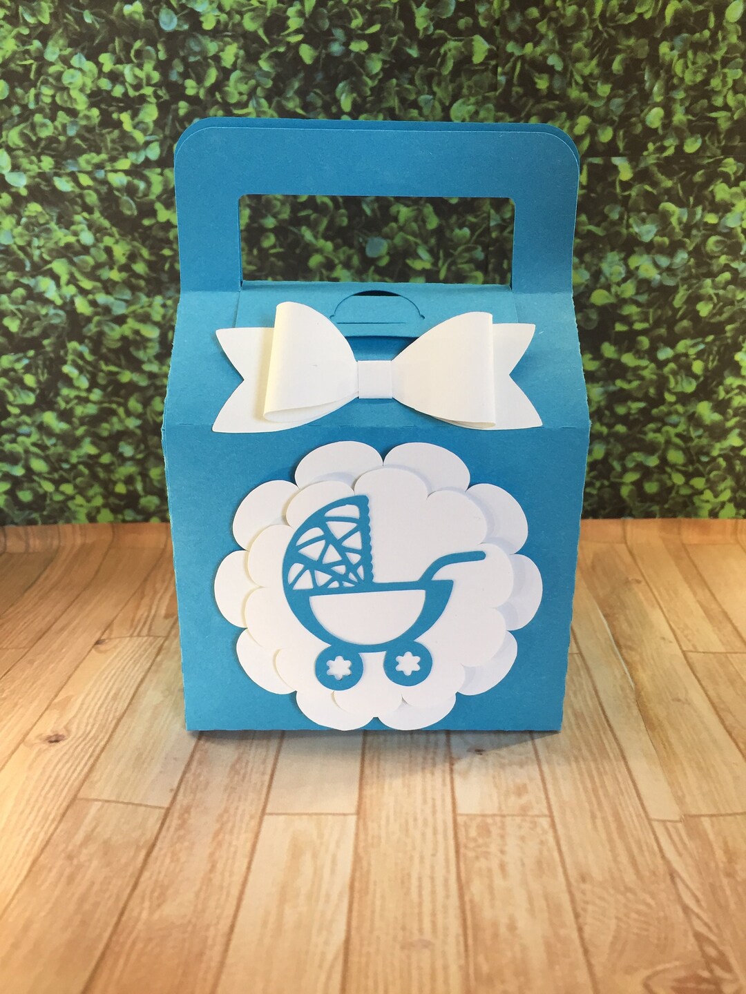 Personalised Blue Baby Shower Mini Box Baby Favor Mini Box Cute Favor ...