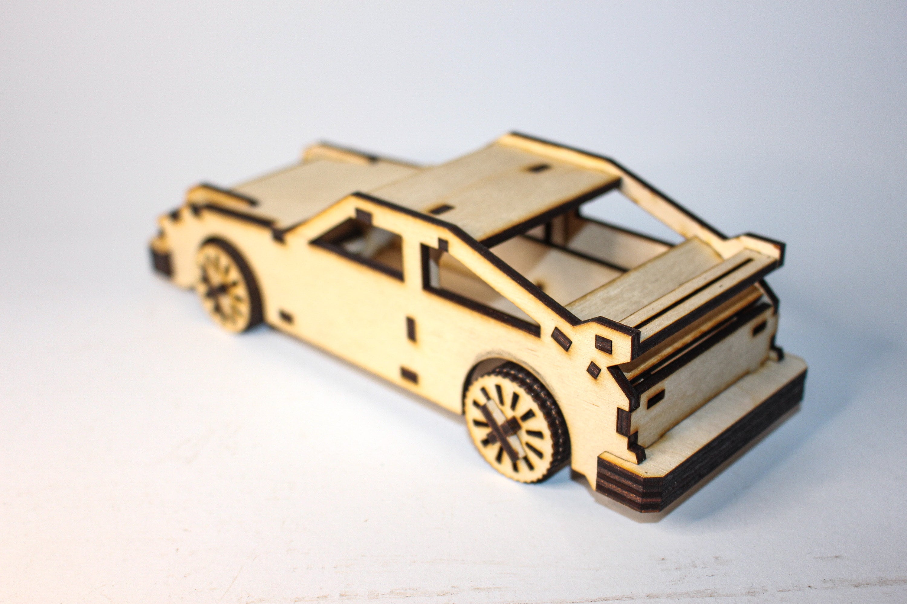 Toy Car Laser Cut Svg Dxf File DIY 3D Vector Model 3mm Plywood Turnable ...