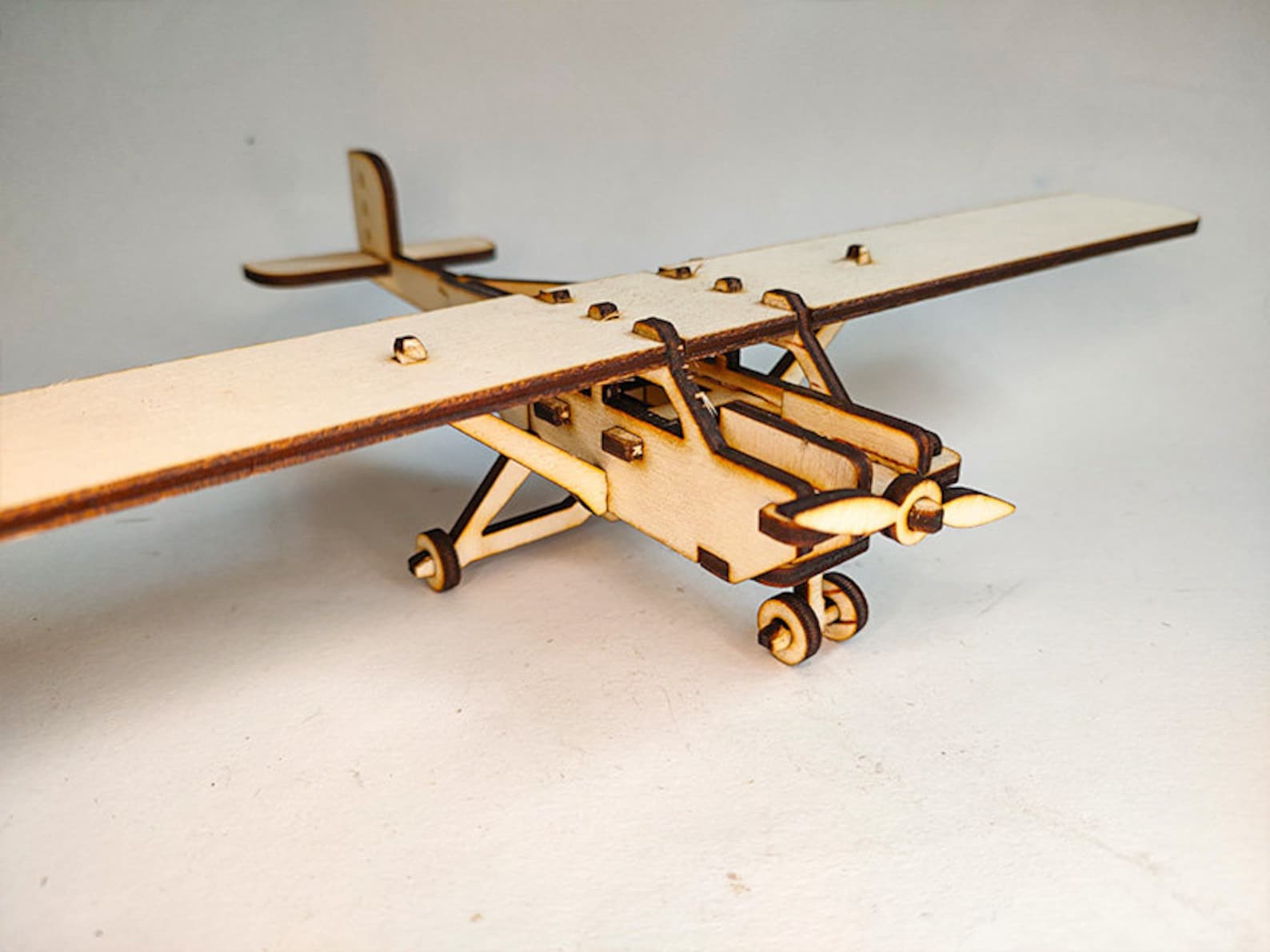 Small Toy Airplane Model for Laser Cut, Ai Svg Dxf File, DIY 3D Vector ...