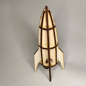 Simple Toy Rocket Model for Laser Cut, Ai Svg Dxf File, DIY 3D Vector ...