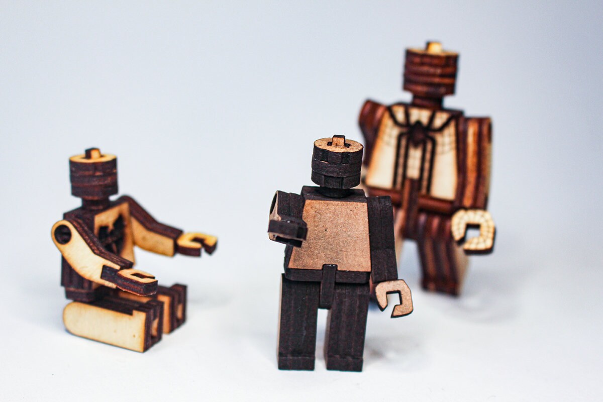 Wooden Mini Figure Toy DIY Laser Cut, Svg Dxf Ai File, Instant Download ...