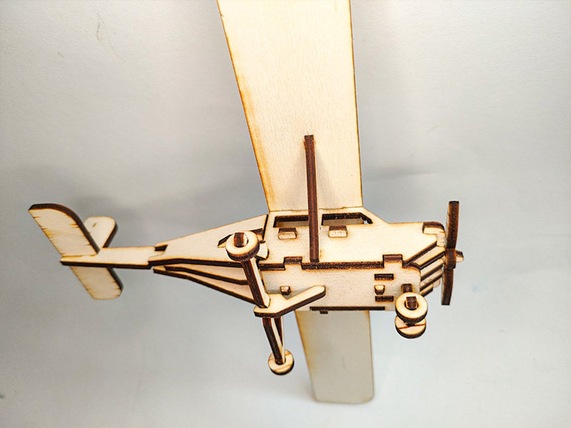 Small Toy Airplane Model for Laser Cut, Ai Svg Dxf File, DIY 3D Vector ...