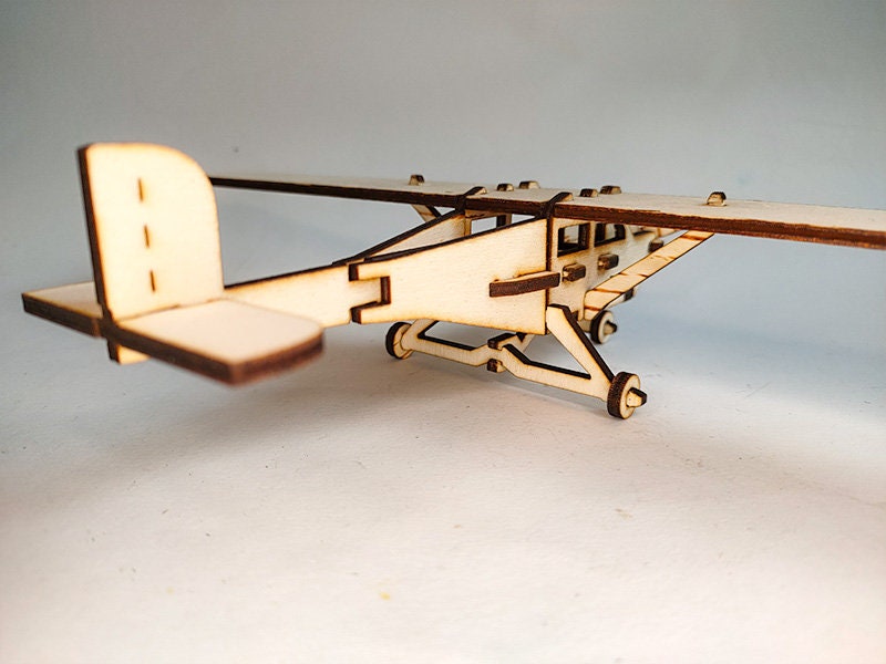 Small Toy Airplane Model for Laser Cut, Ai Svg Dxf File, DIY 3D Vector ...