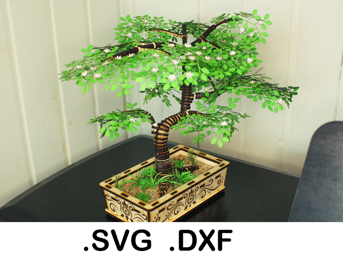 3D Bonsai Tree Laser Cut Files, DIY Vector Model (SVG, DXF) - Etsy