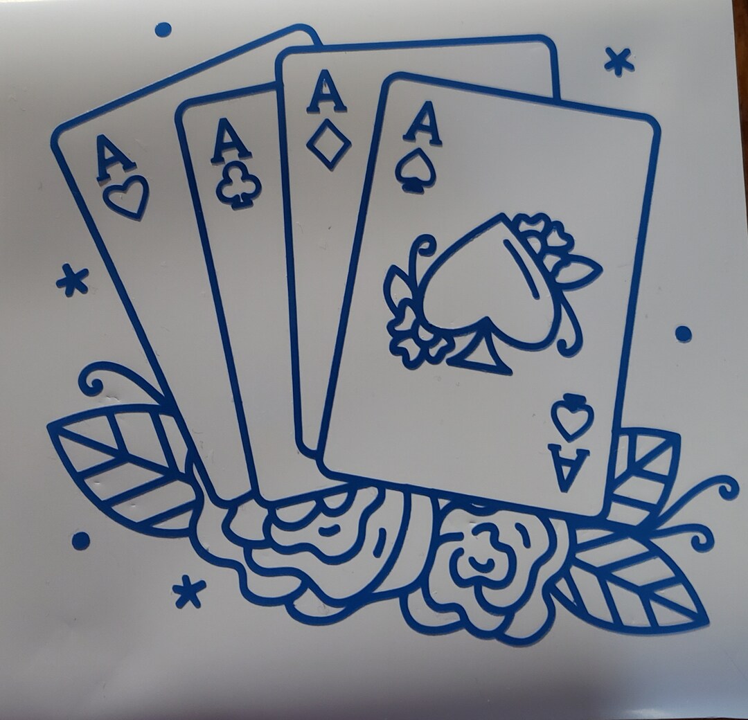 4 Aces Decal for Car Windows, Tumblers/cups, License Plates, or Any ...