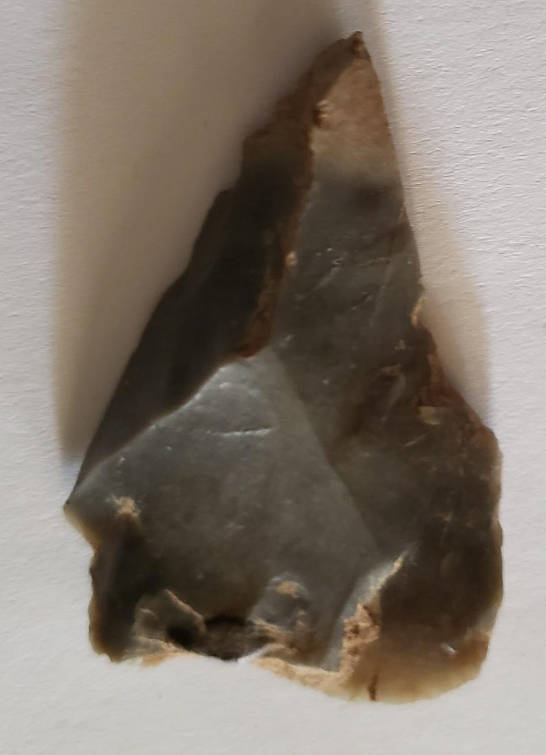 Arrowhead, Late Neolithic Asymmetric "hollow Base" Flint Arrowhead - Etsy
